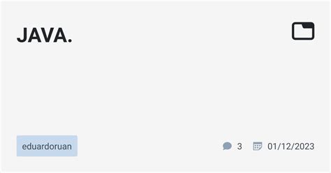 JAVA Eduardoruan TabNews