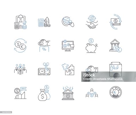 벤처 캐피탈 회사 라인 아이콘 컬렉션입니다 자금 조달 투자 신생 기업 자본 자본 기업가 정신 혁신 벡터 및 선형 일러스트레이션 성장 포트폴리오 출구 개요 표지판 세트 동의에