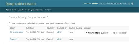 Admin Integration — Django Simple History 3101 Documentation