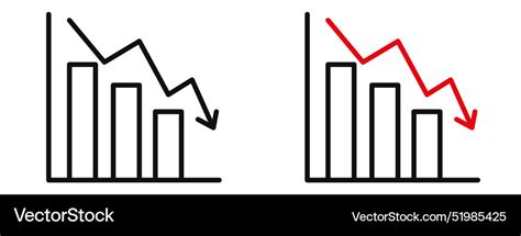 Decline Chart Icon Decrease In Performance Vector Image