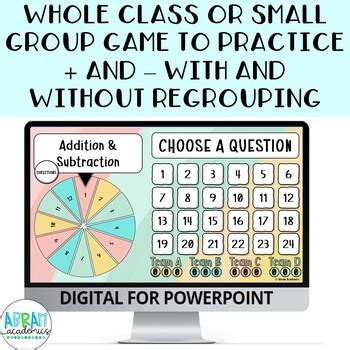 Rd Grade Addition Subtraction Review Game Interactive PowerPoint Math Game