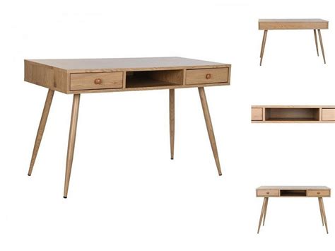 Dkd Home Decor Schreibtisch Schreibtisch Bürotisch Computertisch Arbeitstisch Metall Holz Mdf 120