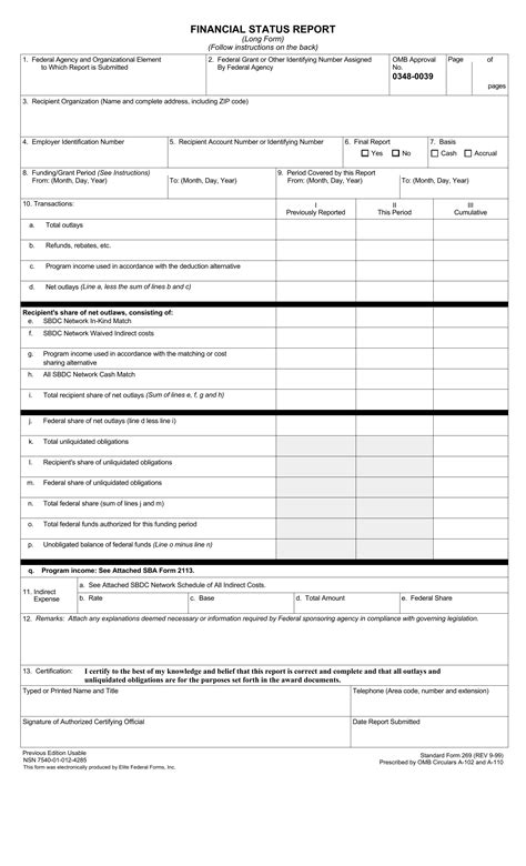 Fillable Financial Status Report Form Printable Forms Free Online