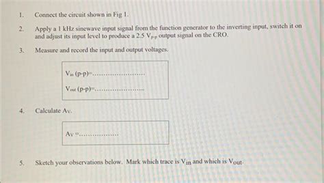 Solved CRO Function Generator Non Inverting R2 Input Of The Chegg Com