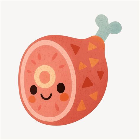 Cute Cartoon Smiling Meat Free Photo Illustration Rawpixel