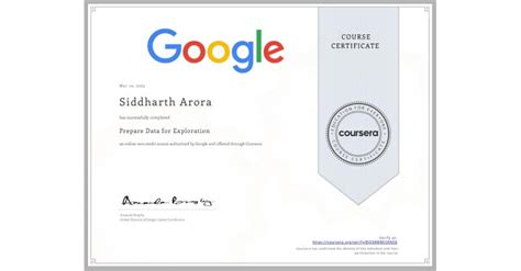 siddharth arora on linkedin completion certificate for prepare data