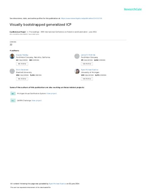 Pdf Visually Bootstrapped Generalized Icp