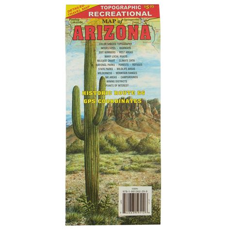 Arizona Topographic Recreational Map Wnp Shop Our Parks