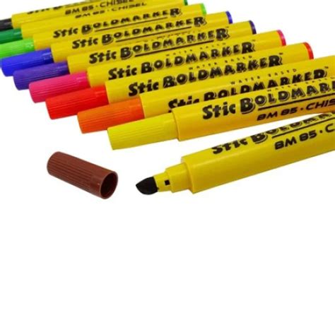 Stic Bold Marker Bm 85 Chisel Set Of 10 Sitaram Stationers