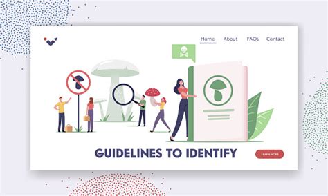 독 버섯 방문 페이지 템플릿을 학습 하는 작은 문자 독서하는 사람들 독서 책 연구 식용 및 먹을 수없는 곰팡이 버섯에 대한 스톡 벡터 아트 및 기타 이미지 Istock