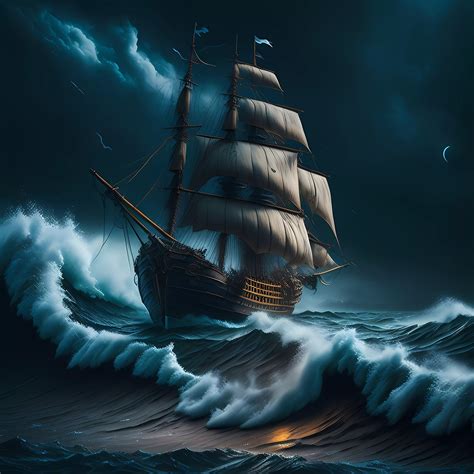 Download Ai Generated Ship Waves Royalty Free Stock Illustration