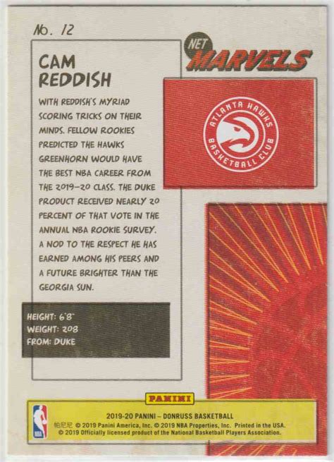 2019 20 Panini Donruss Marvels Cam Reddish 12 On Kronozio
