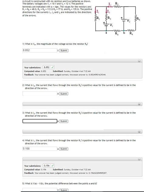 Solved I R A Circuit Is Constructed With Six Resistors And