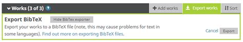 Exporting Works Into A Bibtex File Orcid