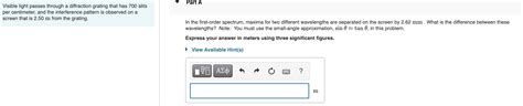 Solved Part A Visible Light Passes Through A Diffraction