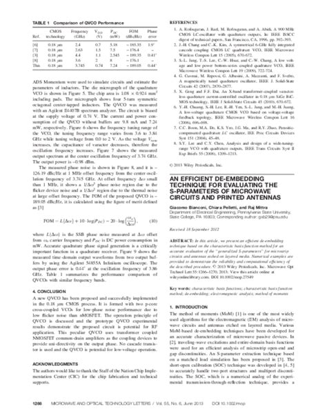 An Efficient De Embedding Technique For Evaluating The S Parameters Of Microwave Circuits And