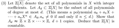 Solved Let Z X Denote The Set Of All Polynomials In X With Chegg