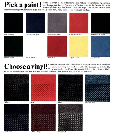 1969 Corvette Interior Color Codes