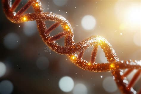 Glowing Dna Double Helix Structure Genetic Code Of Life Stock