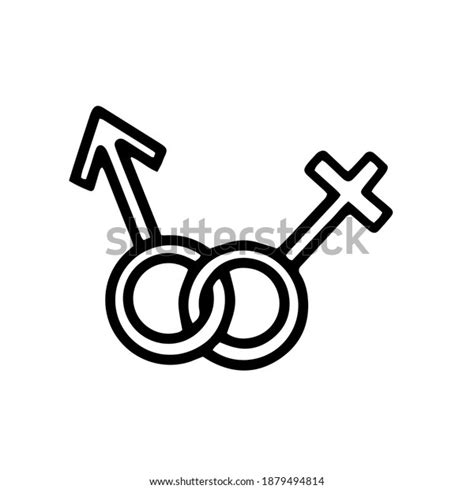 Lesbian Symbolism Female Sex Symbols Isolated เวกเตอร์สต็อก ปลอดค่า