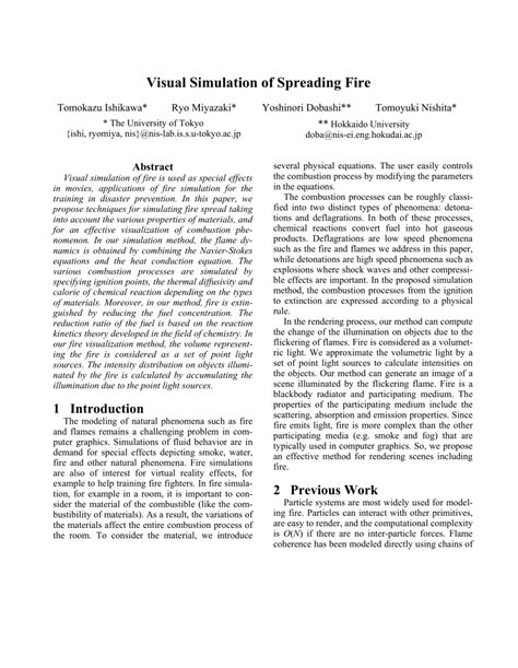 Pdf Visual Simulation Of Spreading Fire