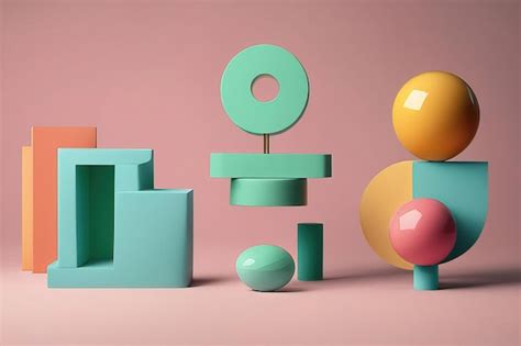 Premium Ai Image 3 D Rendering Of Abstract Geometric Shapes Background