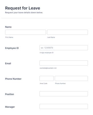 Leave Request Form Template Jotform