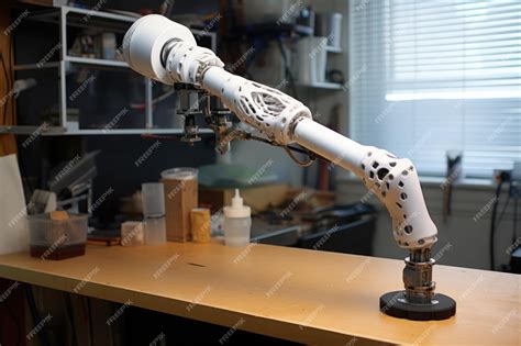 Premium Photo D Printed Prosthetic Arm On Workbench