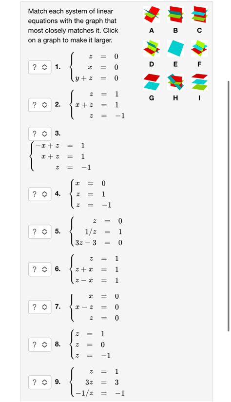 Match Each System Of Linear Equations With The Graph Chegg Com