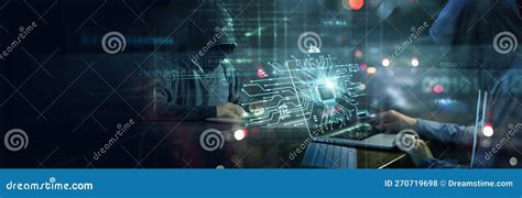 Hacker Breaking Into Security Network System Stealing User Personal Data And Financial