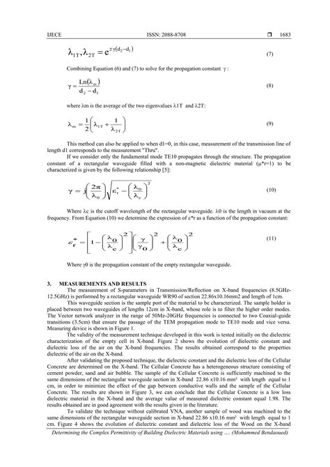 Determining The Complex Permittivity Of Building Dielectric Materials Using A Propagation