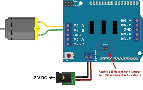 controle motor dc 12v com arduino motor shield l293d blog filipeflop