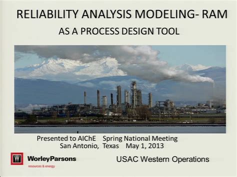Reliability Availability Modeling As A Design Tool AIChE
