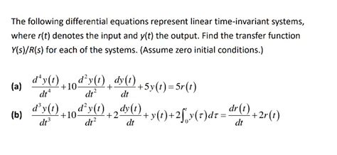 Solved The Following Differential Equations Represent Linear