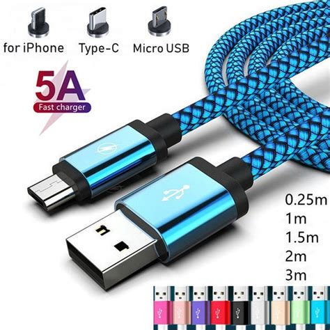 5a Fast Charge Data Cable Phone Charger Charging Cable For Iphone Android Micro Usb Type C Usb