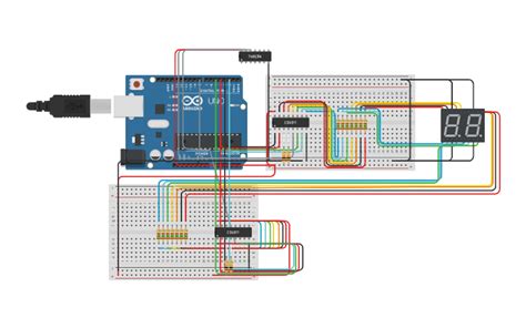 Circuit Design 2 Display 7 Segmenti Pilotati Dal Cd4511 Tinkercad