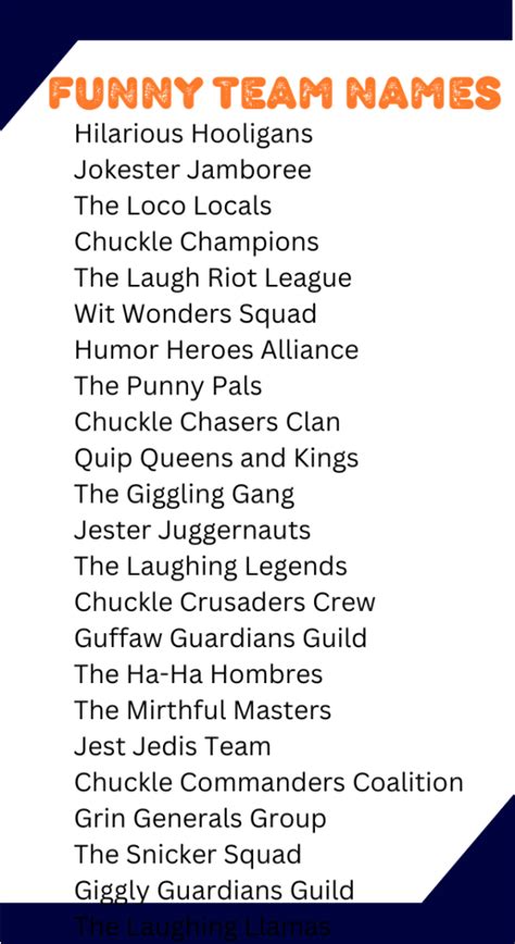 550 Funny Team Names Unique Creative Interesting And Catchy