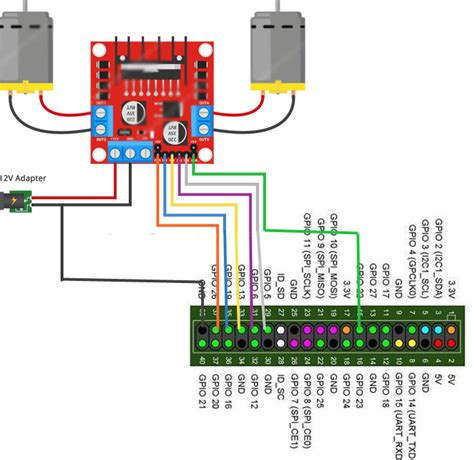 Подключение Dc электромоторов к Raspberry Pi через драйвер L298n
