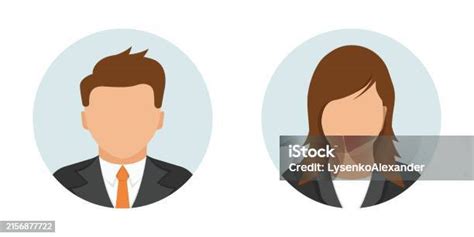 플랫 스타일의 아바타 프로필 아이콘입니다 고립된 배경에 여성과 남성 사용자 프로필 벡터 일러스트레이션입니다 여자와 남자 단면도는 사업 개념을 표시합니다 개념에 대한 스톡