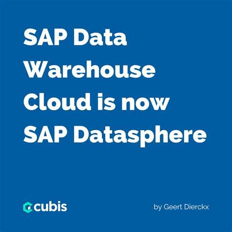 Cubis On Linkedin Cubis Sap Datasphere Datawarehousecloud Dwc