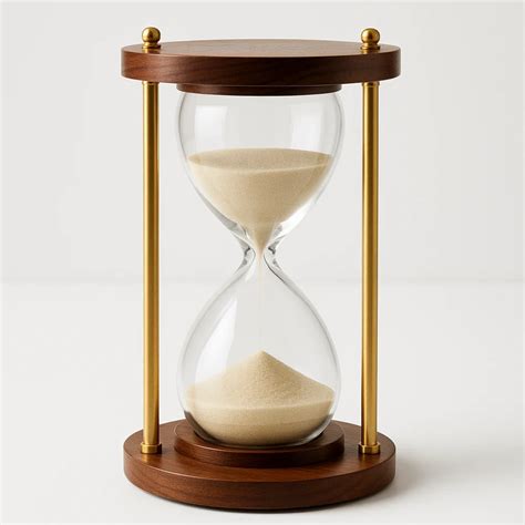 Decorative Brass And Wood Hourglass Timer Antique Style Sand Clock For