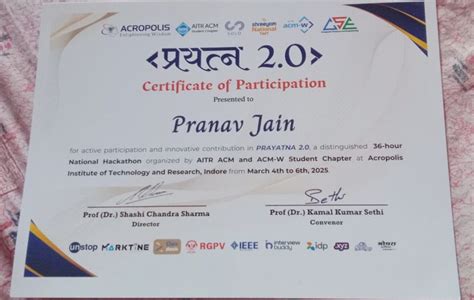 🚀 Thrilled To Share My Hackathon Experience Pranav Jain