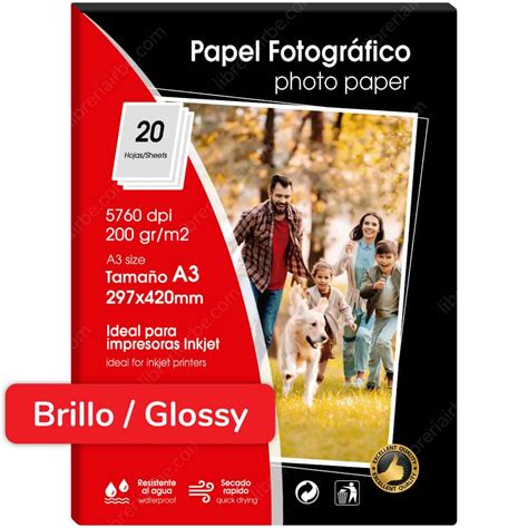 Papel Fotográfico Brillante Glossy Tamaño A3 Para Imprimir 200 G