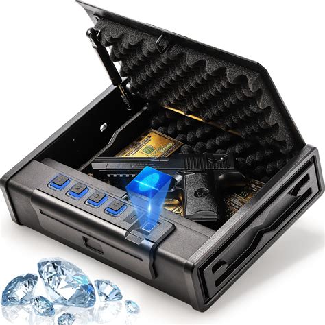 Spolehli Biometric Gun Safe 3 Way Quick Access Handgun Safe Portable Case Box