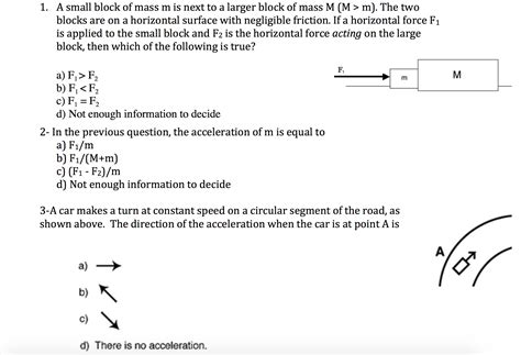Solved A Small Block Of Mass M Is Next To A Larger Block Of Chegg Com