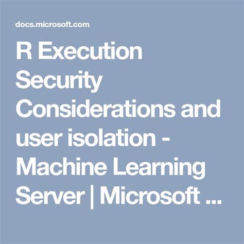 r execution security and user isolation