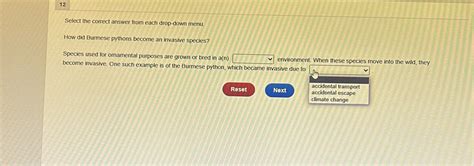 Solved 12 Select The Correct Answer From Each Drop Down Menu How Did