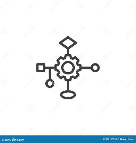 Workflow Line Icons Signs Vector Set Linear Concept Outline Illustration CartoonDealer