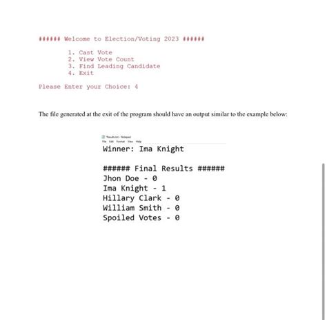 Solved Write A C Program That Is Used To Elect Candidates