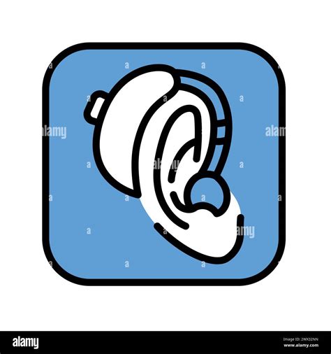 Ear Hearing Aid Color Line Icon Web Accessibility Vector Isolated
